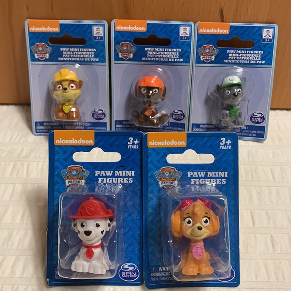Paw Patrol | Toys | Paw Patrol Mini Figures Set Of 5 Spinmaster ...